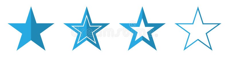 Set of Vector Stars in Flat Style. Star Icons Stock Illustration ...