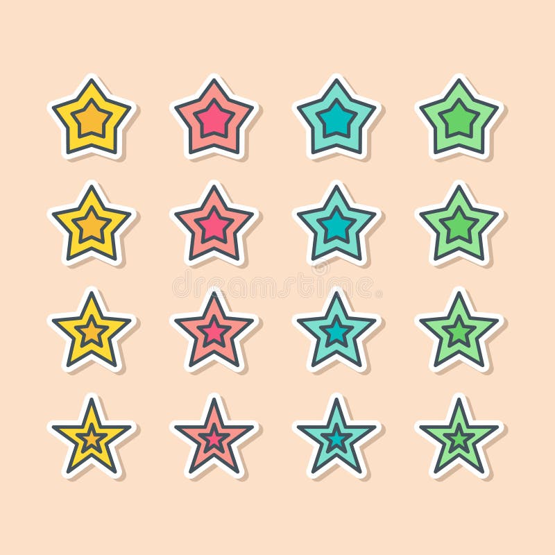 Star Pictogram Icon Set for Holiday Decoration. Various Star Shape in ...