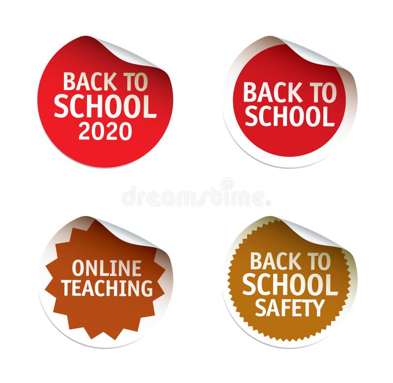 Set of Vector Stickers. Back To School. Vector Badge and Logo Stock ...