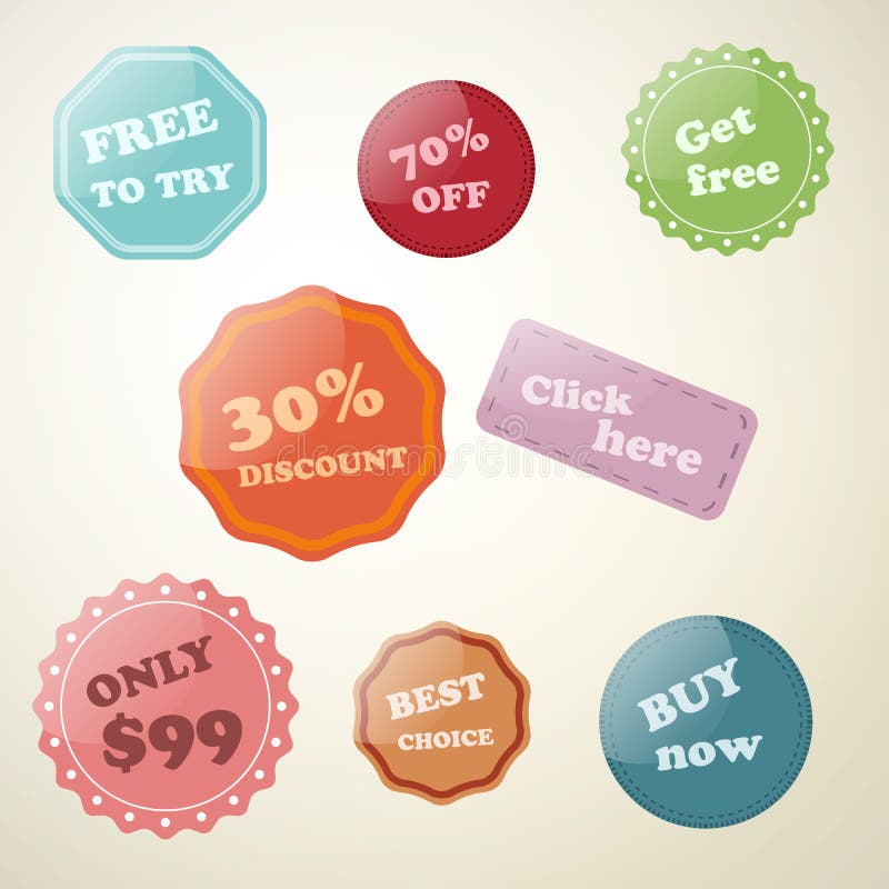 Special Set of Premium Sale Badges in Flat Style. Stock Vector ...