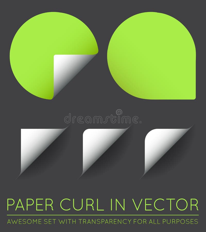 Set of Vector Stickers with Paper Curl Stock Vector - Illustration of ...