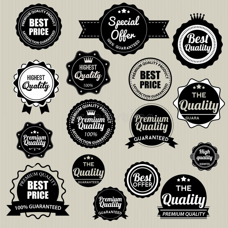 Set of Vector Stickers and Ribbons Stock Vector - Illustration of join ...