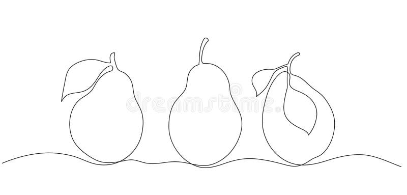 Line Vector Clip Art with Pears in Minimalism Stock Vector ...