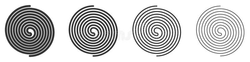 Set of Vector Swirls. Black Swirl Motion Icons Stock Illustration ...