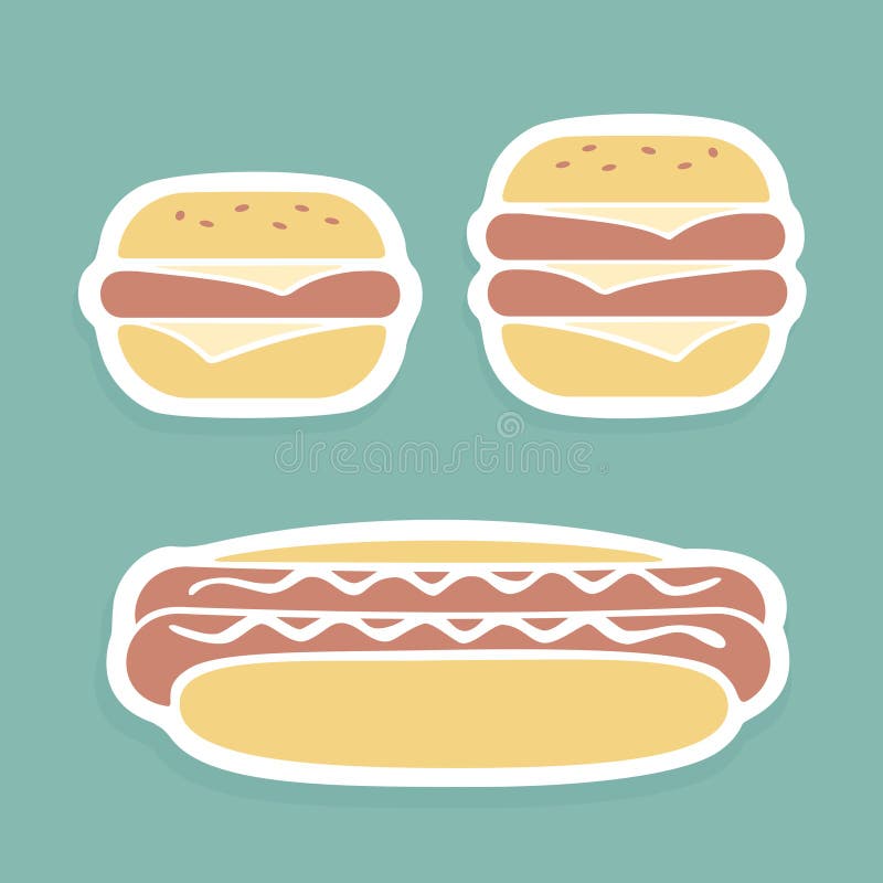 Set of Vector Symbols Fast Food Stock Vector - Illustration of ...