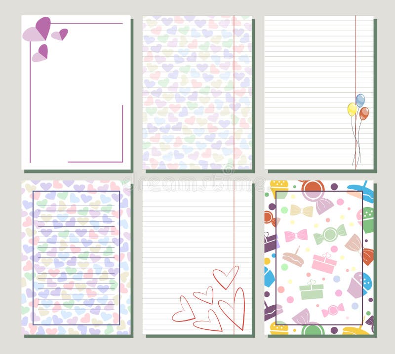 Set of Vector Templates for Letter or Greeting Card. Stock Vector ...