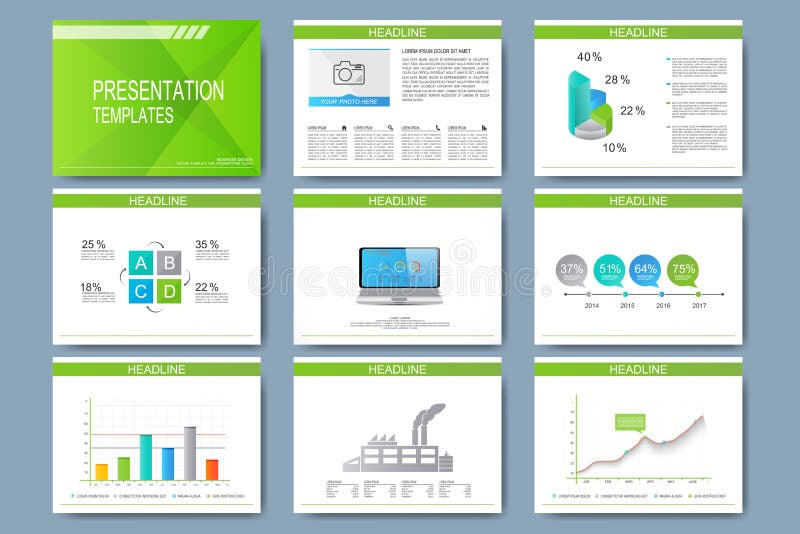 Set of Vector Templates for Multipurpose Presentation Slides. Modern ...