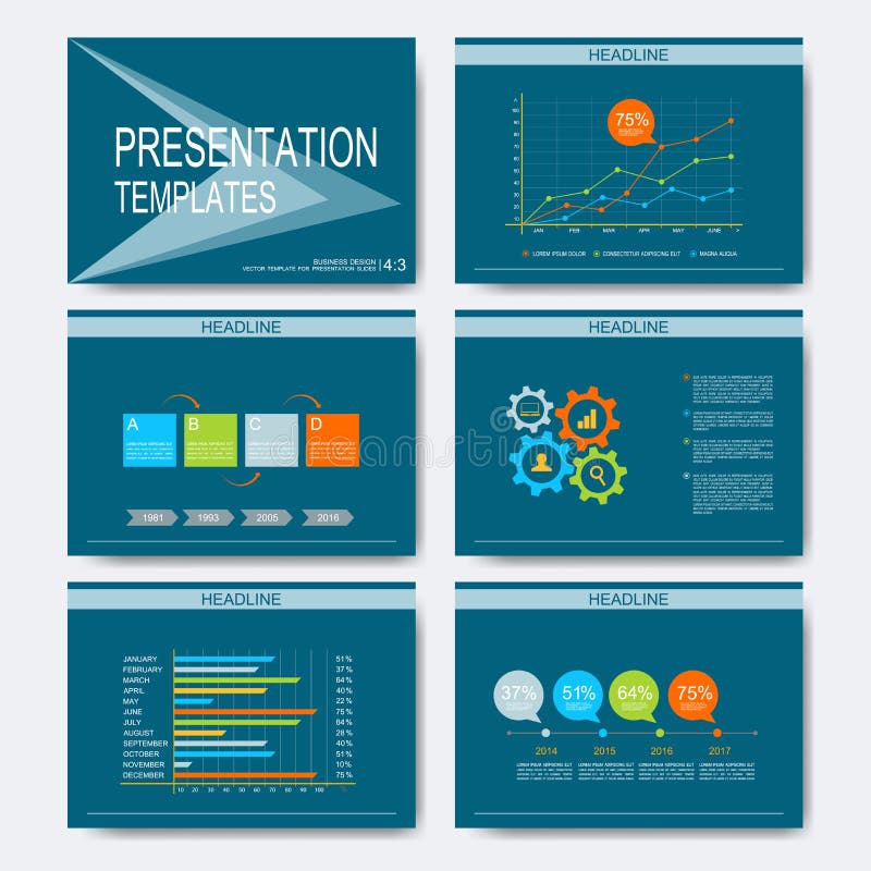 Set of Vector Templates for Multipurpose Presentation Slides. Modern ...