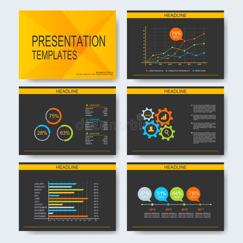 Set of Vector Templates for Multipurpose Presentation Slides. Modern ...