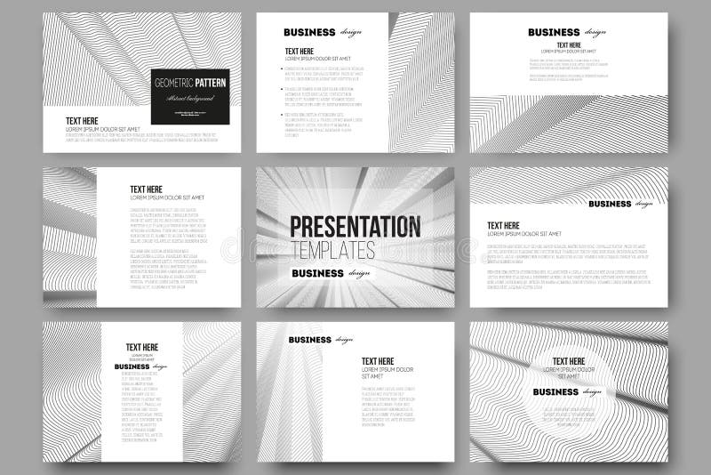 Set of 9 Vector Templates for Presentation Slides. Abstract Lines ...