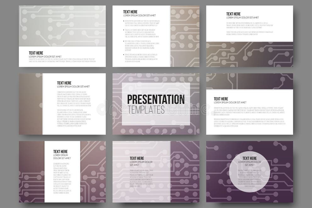 Set of 9 Vector Templates for Presentation Slides Stock Vector ...