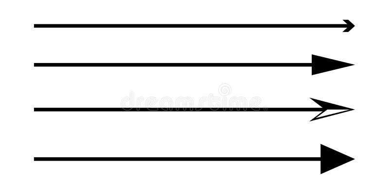 Set of Vector Thin Long Arrows Pointing To the Right Stock Vector ...