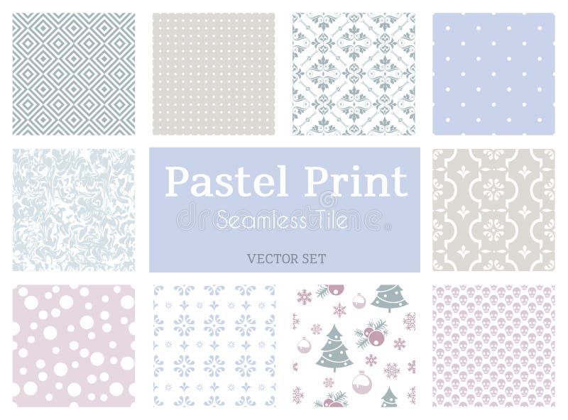 Set of Vector Tiled Seamless Collection of Modern Stylish Pastel Stock ...