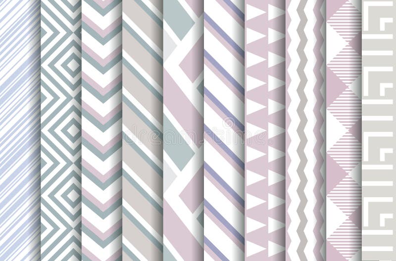 Set of Vector Tiled Seamless Collection of Modern Stylish Pastel Stock ...