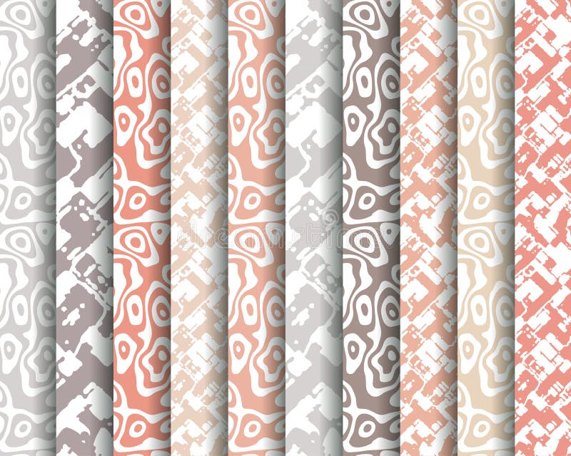 Set of Vector Tiled Seamless Collection of Modern Stylish Pastel Stock ...