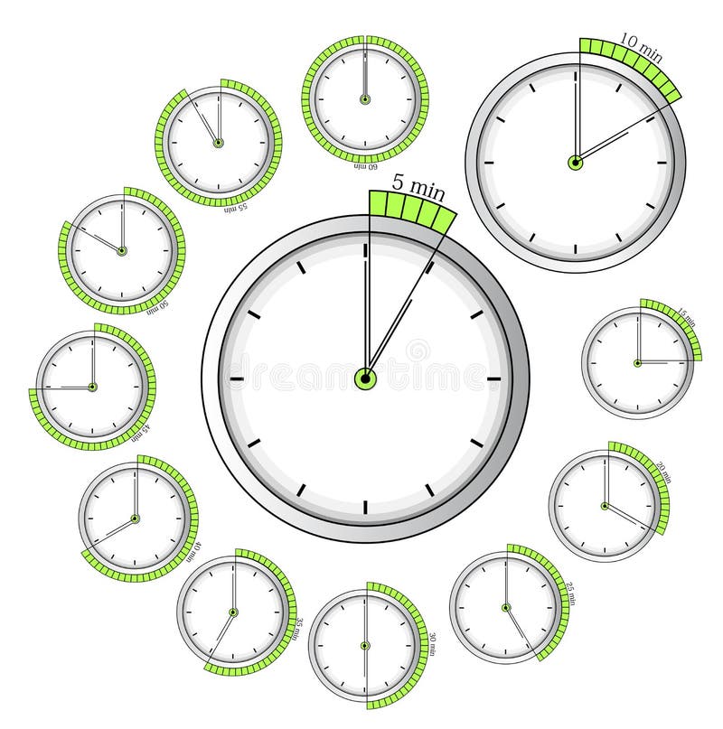Countdown Timer Icon Set. Time Sequence Run Stock Vector - Illustration ...