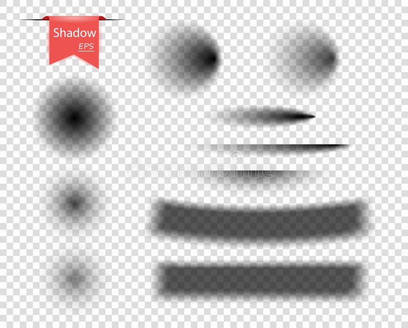 Set of Vector Transparent Isolated Shadows, Round, Oval and Rectangular ...
