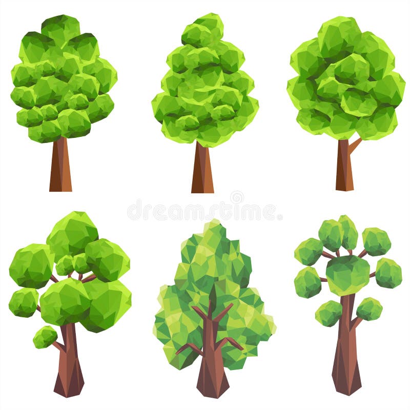 Polygon tree Clip Art. stock vector. Illustration of landscape - 138451920