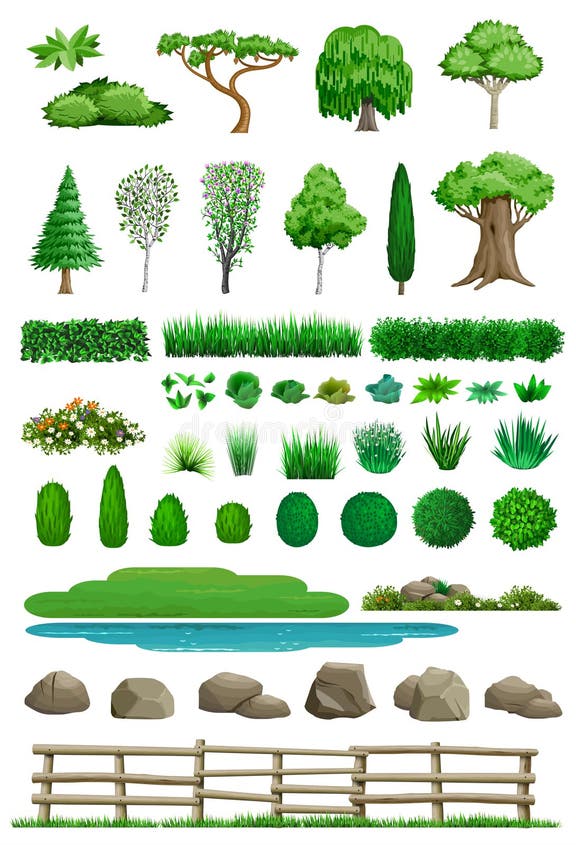 Isometric Vector Trees Elements Landscape Stock Illustrations – 654 ...