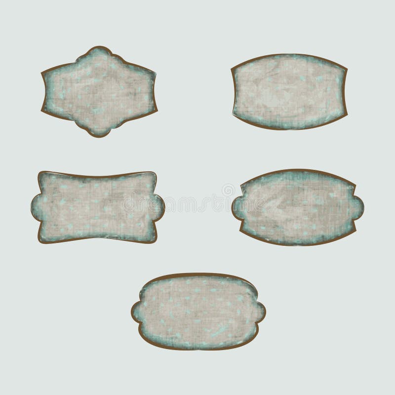 Set Vector Vintage Dirty Paper Labels. Stock Vector - Illustration of ...