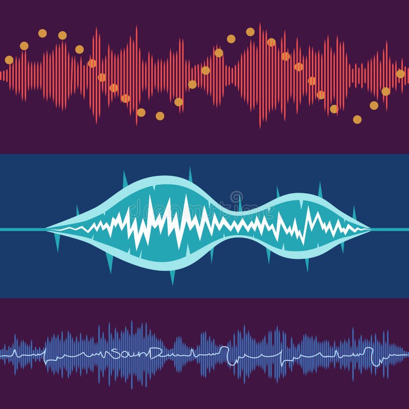 Set of vector volume waves stock vector. Illustration of club - 55692973
