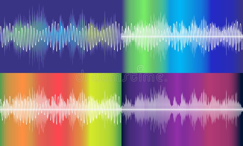 Set of vector volume waves stock vector. Illustration of amplitude ...