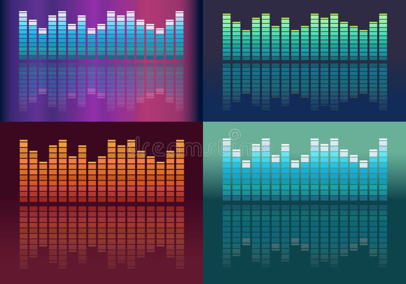 Set of vector volume waves stock vector. Illustration of amplitude ...