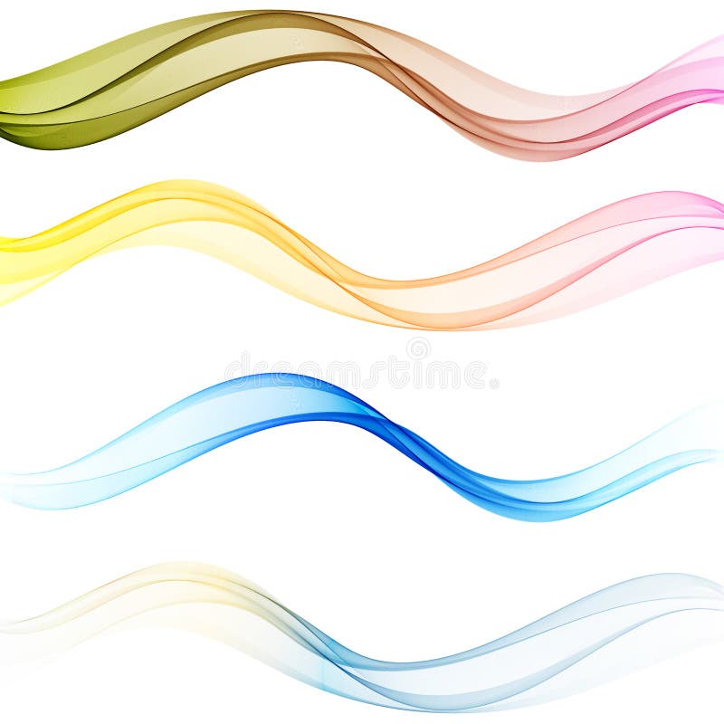 Set of Vector Waves. Abstract Wave Motion Flow. Design Element. Stock ...