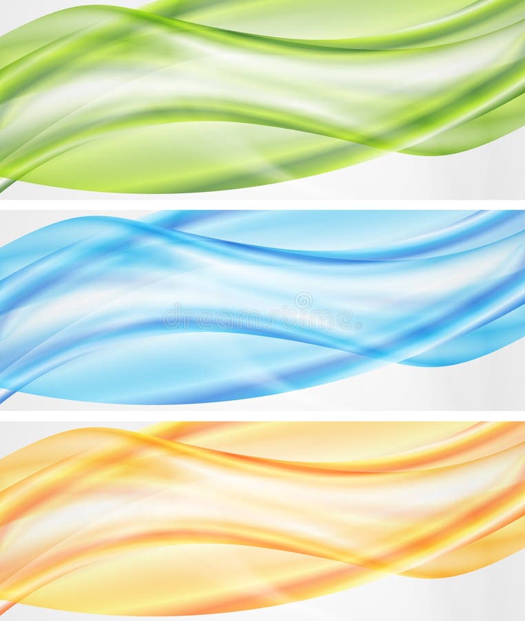 Set of Vector Waves Banners Stock Vector - Illustration of power ...