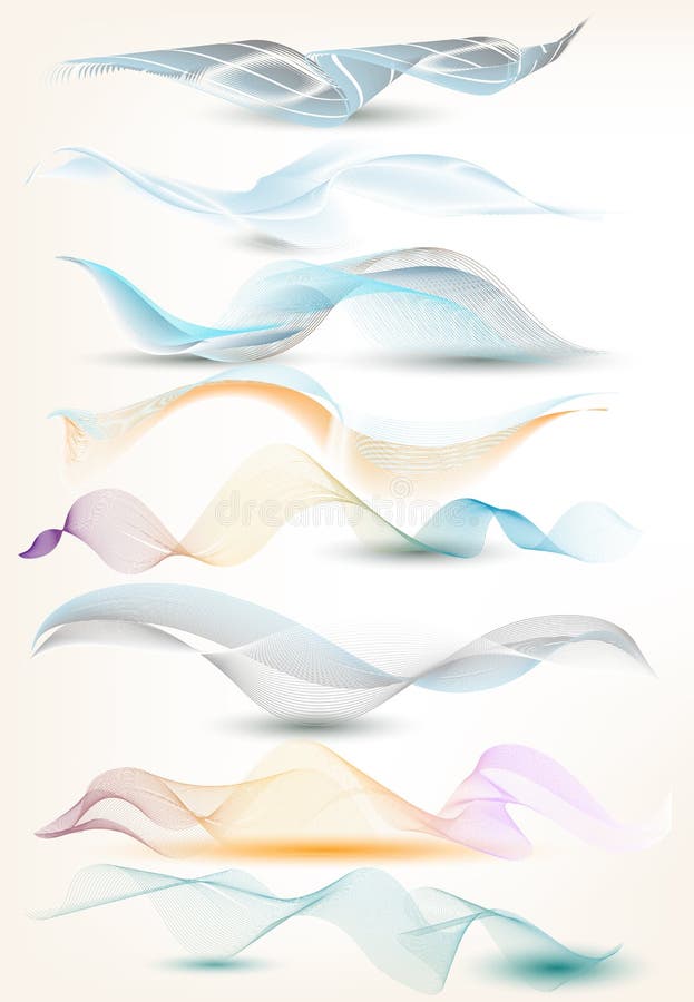 Set of Vector Wavy Elements Stock Vector - Illustration of brochure ...