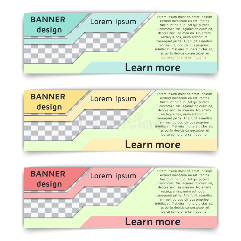 Set of Vector Web Banners in Modern Style Stock Vector - Illustration ...