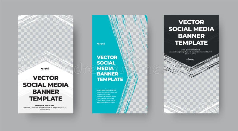 Set of Vector Web Banners for Stories with Arrow Grunge Elements. Stock ...