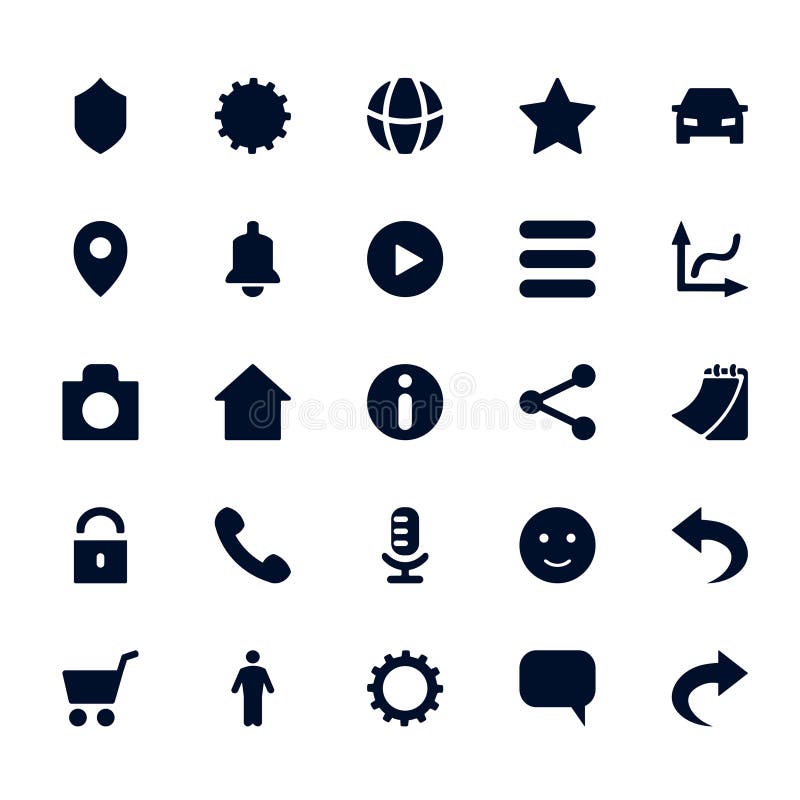 A Set of Vector Web Icons of Flat Design Stock Vector - Illustration of ...