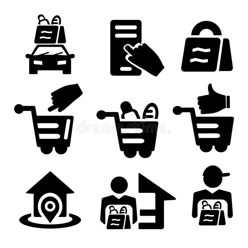 A Set of Vector Web Icons for Ordering and Delivering Goods. Stock ...