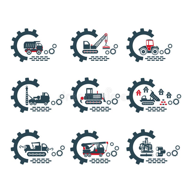 A Set of Vector Logos of Industry and Transport. Stock Vector ...