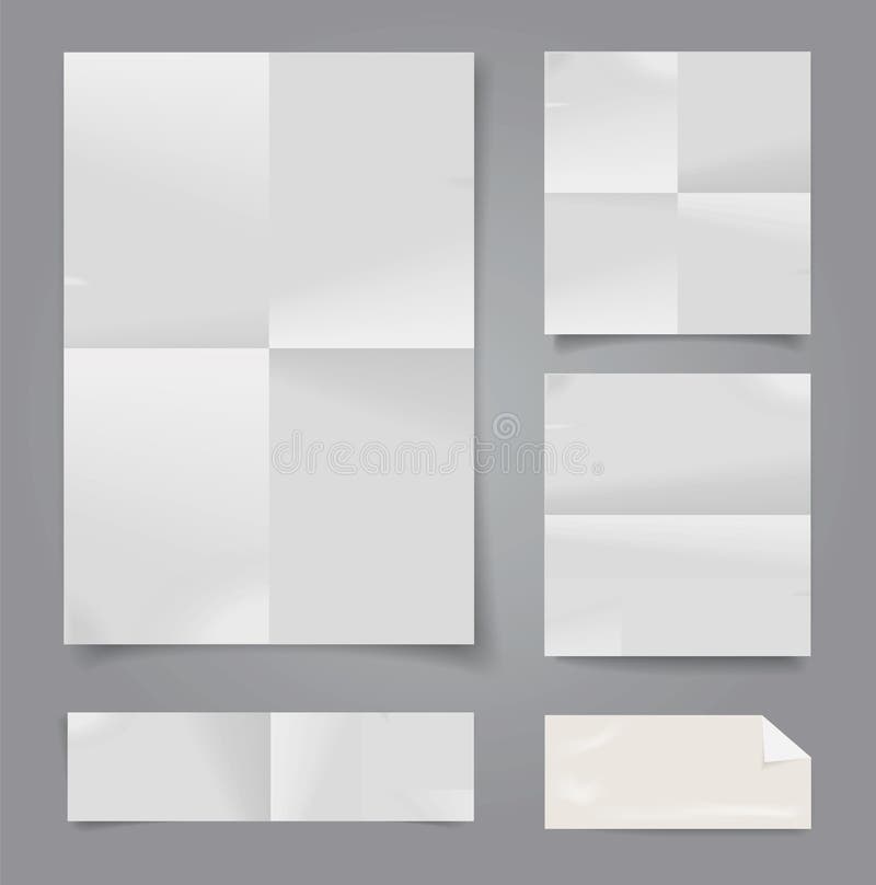 Set of Vector White Folded Papers. - Illustration Stock Vector ...
