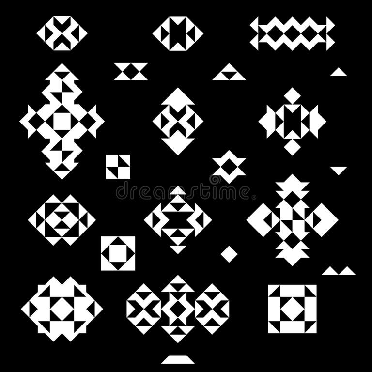 Set of Vector White Geometric Elements. Stock Vector - Illustration of ...