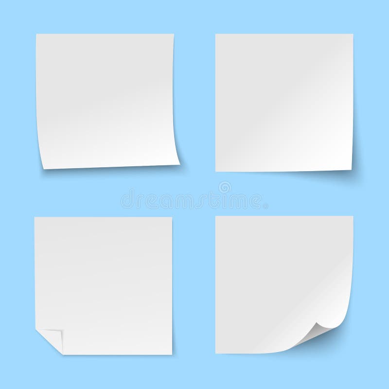 Set of Vector White Paper Sticker Stock Vector - Illustration of color ...