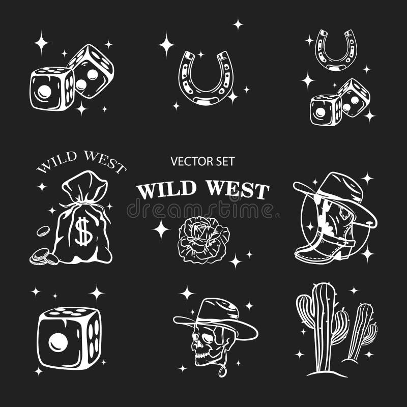 Set of Vector Wild West Inspired Illustrations Stock Vector ...