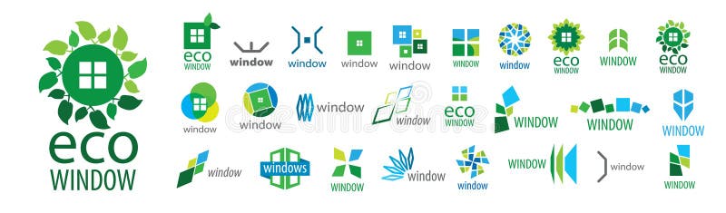 A Set of Vector Window Logos on a White Background Stock Vector ...