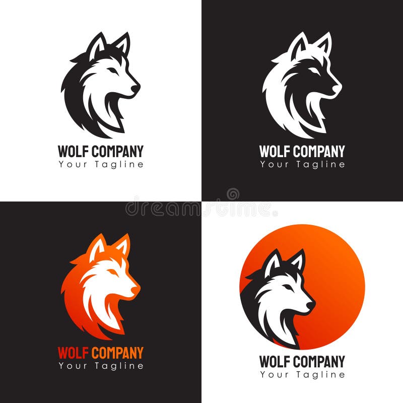 Set of Vector Wolf Logo Simple and Minimalist Stock Illustration ...