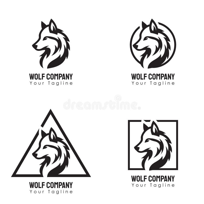 Set of Vector Wolf Logo Simple and Minimalist Stock Vector ...