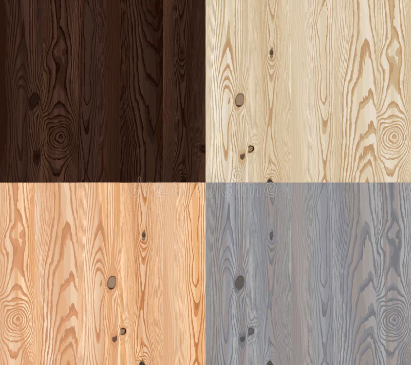 Set of Vector Wooden Texture with Natural Pattern Stock Vector ...