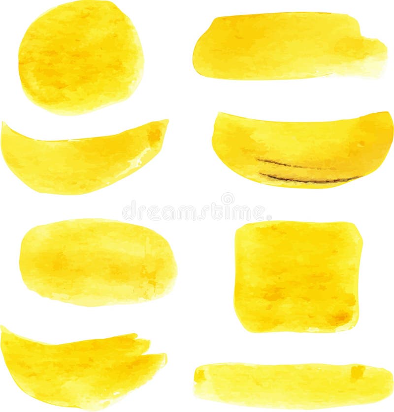 Set Vector of Yellow Watercolor Patch Background Stock Vector ...