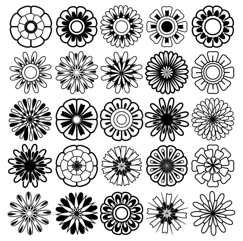 Set vectorial de flori stock vector. Ilustrare din decorativ - 42284134
