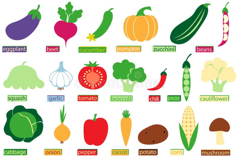 Set of Vegetable Icon. Collection of Vegetables Stock Vector ...