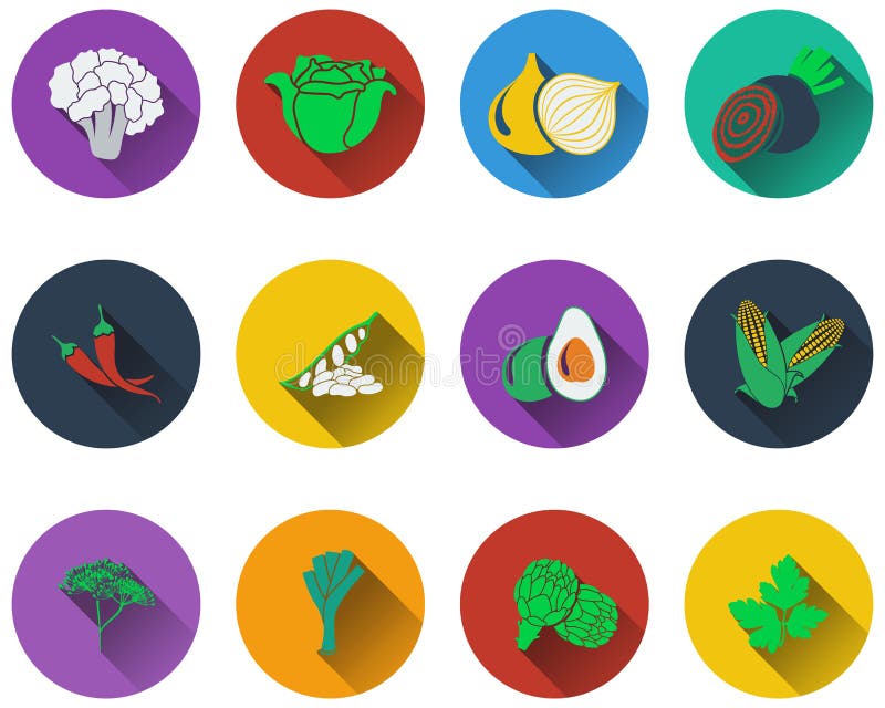 Set of vegetable icons stock vector. Illustration of nature - 57648048