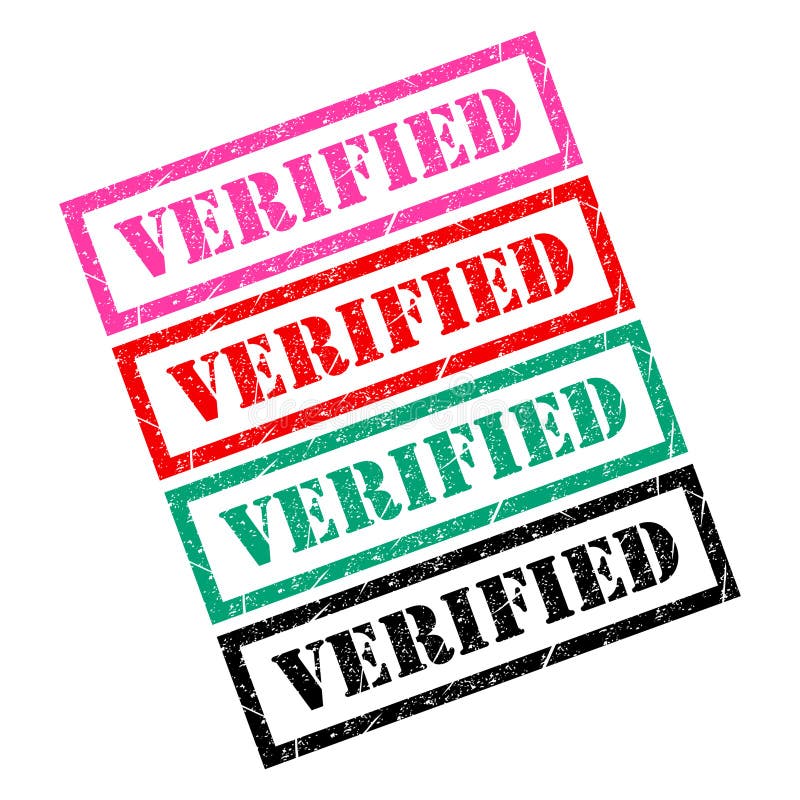 Set of Verified Stamp Symbol, Label Sticker Sign Button, Text Banner ...