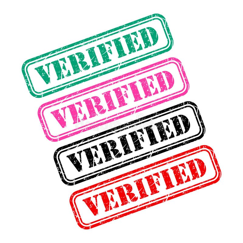 Set of Verified Stamp Symbol, Label Sticker Sign Button, Text Banner ...