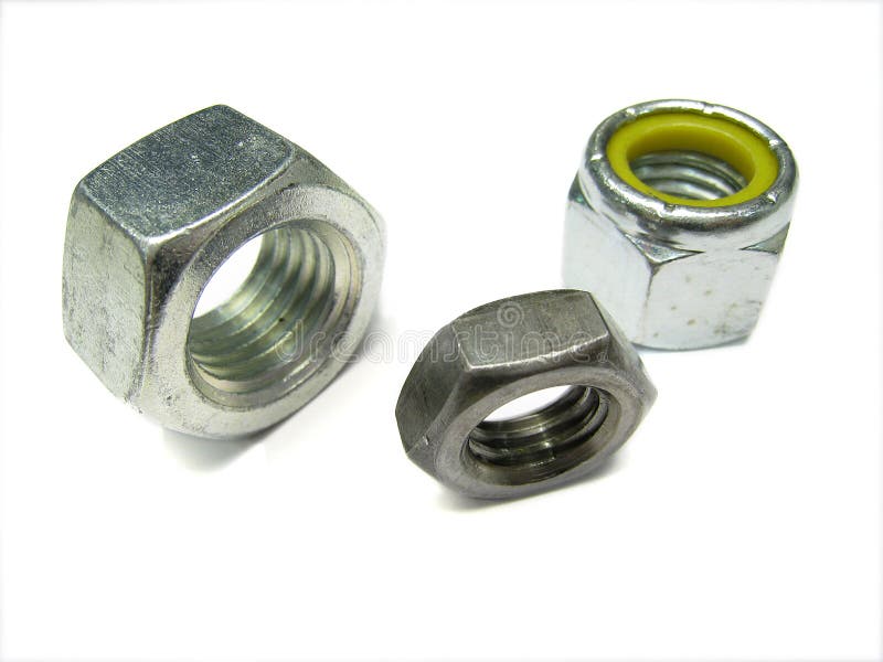 Set verschiedene Muttern stockfoto. Bild von mutter, makro - 21455596